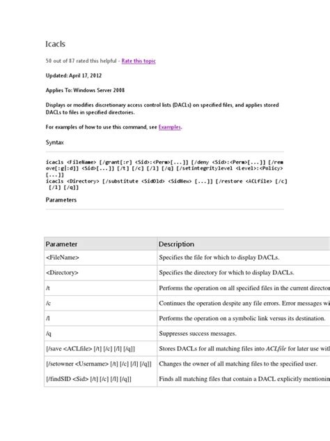 Icacls Pdf C Programming Language Computer File