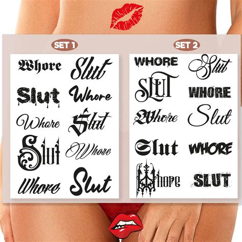 Set of Slut/whore Adult Temporary Tattoos Tramp Stamps DDLG - Etsy Ireland