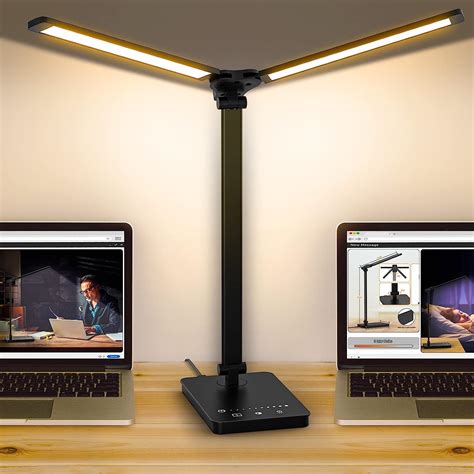 Adjustable Foldable Desk Lamp For Home Office Double Swing Arm Bright LED Desk Light Eye