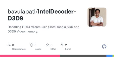 GitHub Bavulapati IntelDecoder D3D9 Decoding H264 Stream Using Intel