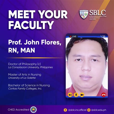 Sblc Meet Your Faculty In Sblc Graduate School