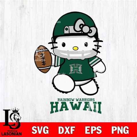 Hawaii Rainbow Warriors Hello Kitty Ncaa 4 Lasoniansvg