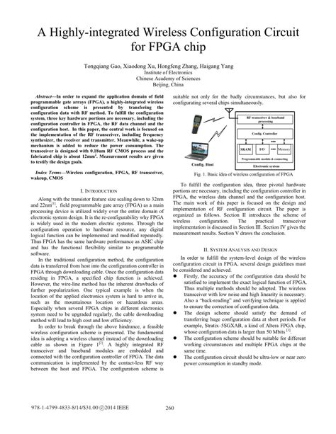 Pdf A Highly Integrated Wireless Configuration Circuit For Fpga Chip
