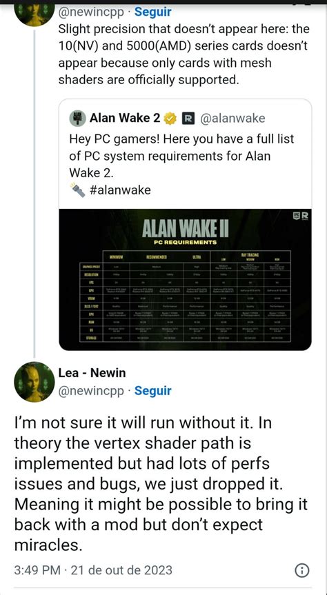 Aw2 Will Only Support Mesh Shaders Meaning The Gtx 1080 Ti And The Rx 5700xt Are Out Of The