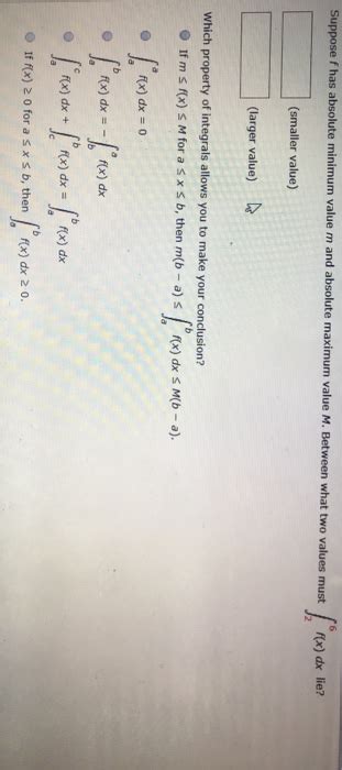 solved suppose f has absolute minimum value m and absolute