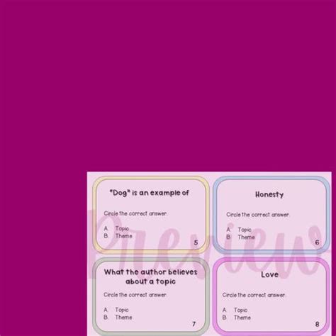 Topic Vs Theme Task Cards Comprehension By Bilingual Teaching Made Easy