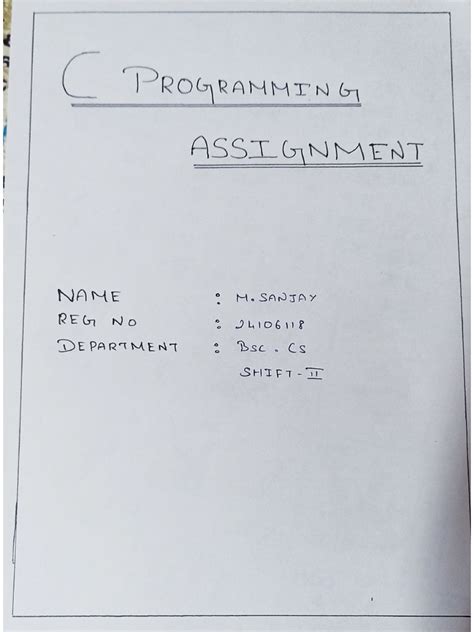 C Programming Assignment Pdf