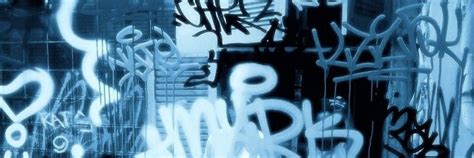 Blue Twitter Header With Graffiti Art
