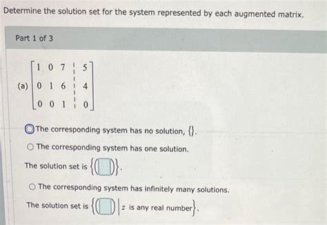 Solved Determine The Solution Set For The System Represented Chegg Com