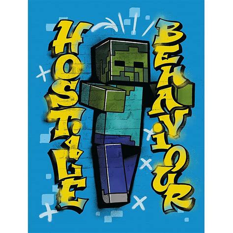 Minecraft Hostile Behaviour Canvas Print Blue 40cm X 30cm X 1 8cm