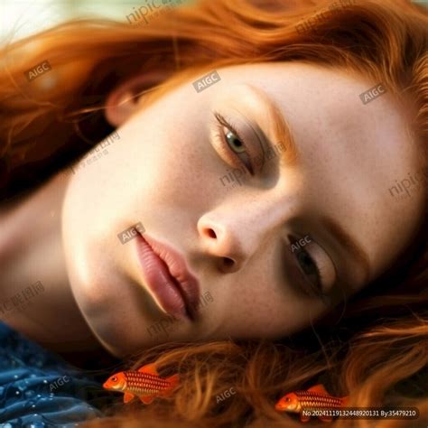 Ai创作图雀斑美人图片 雀斑美人主图 闭眼睛美女 红发美人鱼 雀斑维纳斯 雀斑脸 带雀斑的 建模皮肤 绚丽欧美 美容修图 趴着的女模特 化妆品效果 躺着的美女 美化磨皮 唯美神态nipic