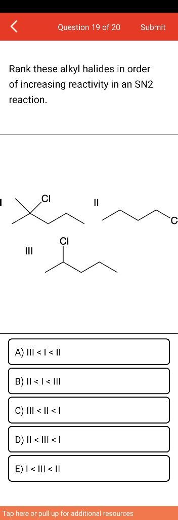 Solved Rank These Alkyl Halides In Order Of Increasing