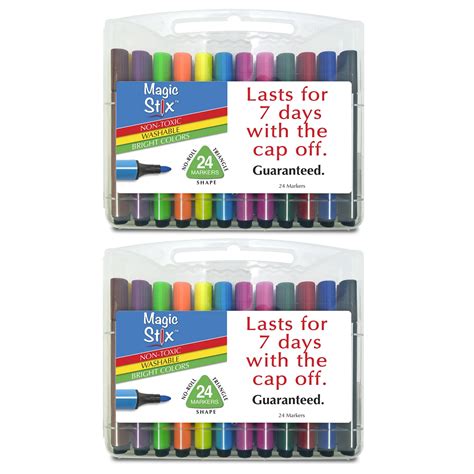 Magic Stix™ Triangular Markers 24 Per Pack 2 Packs Beauty Suppliers