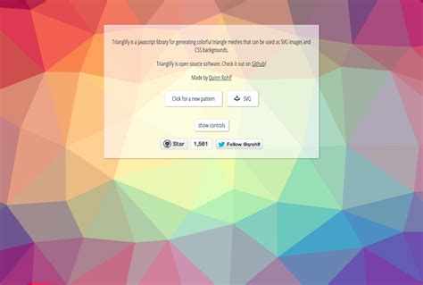 Trianglify Is A Javascript Library For Generating Colorful Triangle Meshes That Can Be Used As