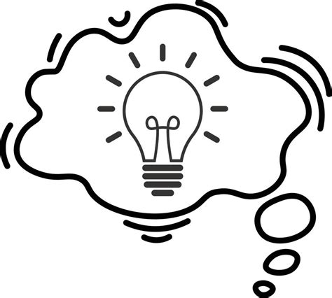 Light Bulb And Speech Bubble Hand Drawn Doodle Style Light Bulb Thinking Concept Icon 14868547