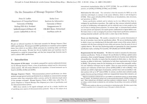 Pdf On The Semantics Of Message Sequence Charts