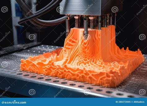3d Printing Robot Extruding Layer Of Molten Plastic To Create Intricate