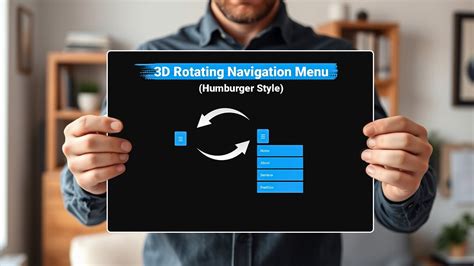 3d Rotating Navigation Menu Humburger Style Html Css And Javascript Tutorial Youtube