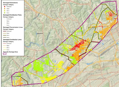 43 Example Infrastructure Damage Map Showing Contours Of Estimated