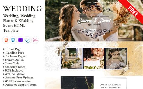 5 free wedding planner html website templates templatemonster