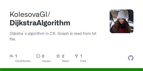 GitHub KolesovaGI DijkstraAlgorithm Dijkstra S Algorithm In C