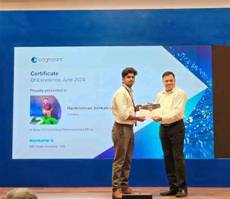 Harikrishnan Venkatesan On Linkedin Received The Next Milestone From Cognizant Sbu Head 😇