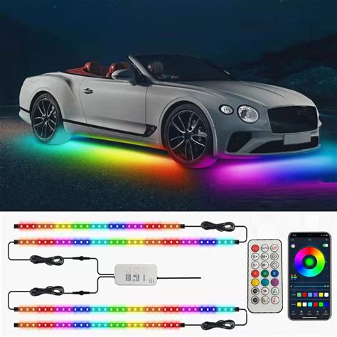 자동차 언더글로우 네온 조명 유연한 Led 스트립 언더 바디 원격 앱 제어 Rgb 드림 컬러 자동 장식 주변 분위기 램프 Aliexpress