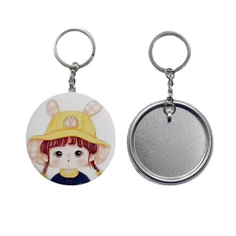 Pcs Button Badge Keychain Mm Matte Surface Metal Back Button Badge Blank Material Shopee