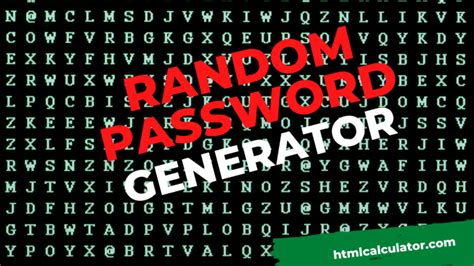Random Password Generator Htmlcalculator