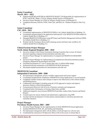 Michelle Shulse Resume 8 25 16