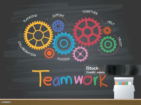 분필 장비와 팀웍 단어로 그리기 손으로 벡터 일러스트입니다 경영자에 대한 스톡 벡터 아트 및 기타 이미지 경영자 공동체 기업 재무와 산업 Istock