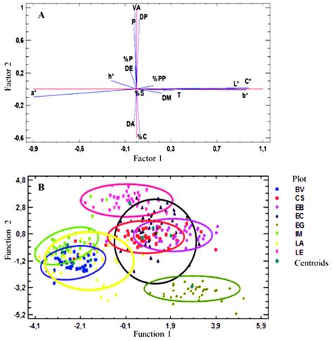 Analysis Of Factors A And Graph Of Discriminant Functions B For Download Scientific Diagram