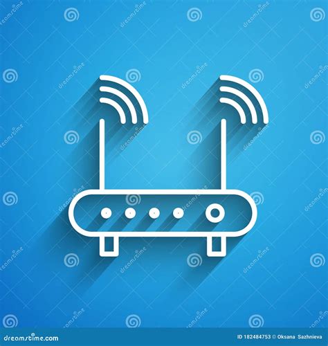 Line Router And Wi Fi Signal Symbol Icon Isolated On White Background Wireless Ethernet Modem