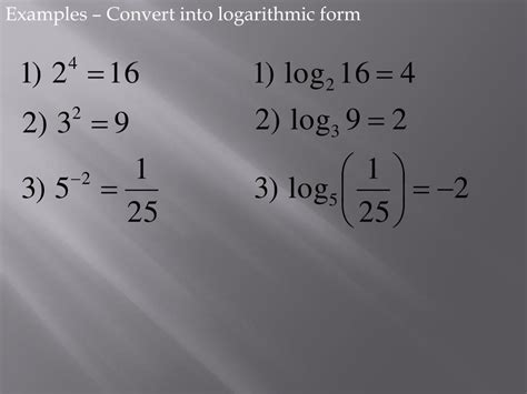 PPT Logarithmic Form And Exponential Form PowerPoint Presentation Free Download ID