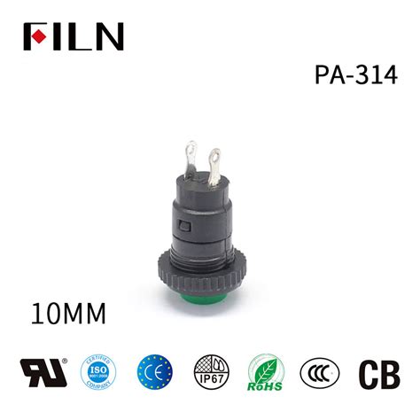 10mm Momentary High Head Pa Plastic 2 Pin Push Button Switch