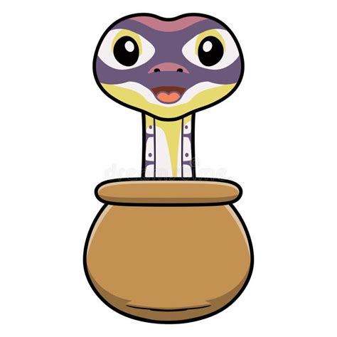 Cute Banana Pastel Ball Python Cartoon Inside The Sack Stock Vector Illustration Of