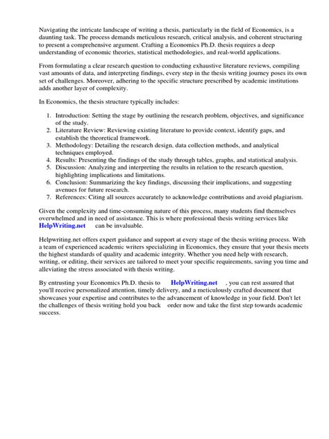Economics Phd Thesis Structure Pdf