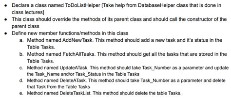 0 Declare A Class Named Todolisthelper Take Help
