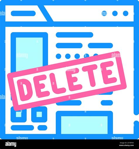 Delete Account Color Icon Vector Delete Account Sign Isolated Symbol