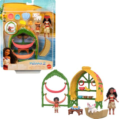 Mattel Disney Moana 2 Toys Moana And Simea Village Home Playset With 2