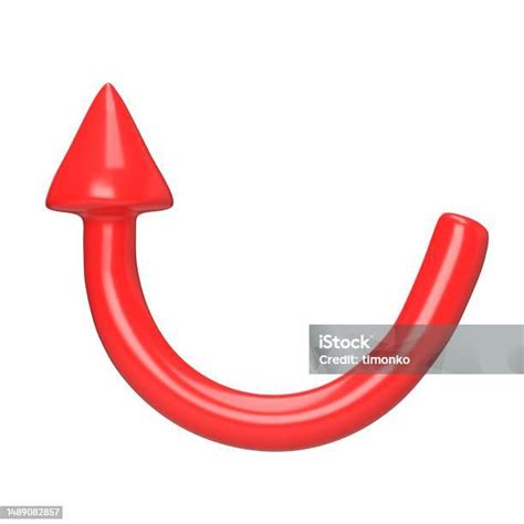 왼쪽 및 위쪽을 가리키는 빨간색 화살표입니다 사실적인 3d 디자인 플라스틱 만화 스타일 아이콘은 흰색 배경에 분리되어 있습니다 클리핑 패스가 있는 그림 3차원 형태에 대한