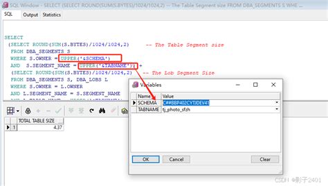 Oracle 数据库查询指定用户下每个表占用空间的大小，倒序显示，统计clob、blob字段占用空间大小oracle 查询大小 Csdn博客
