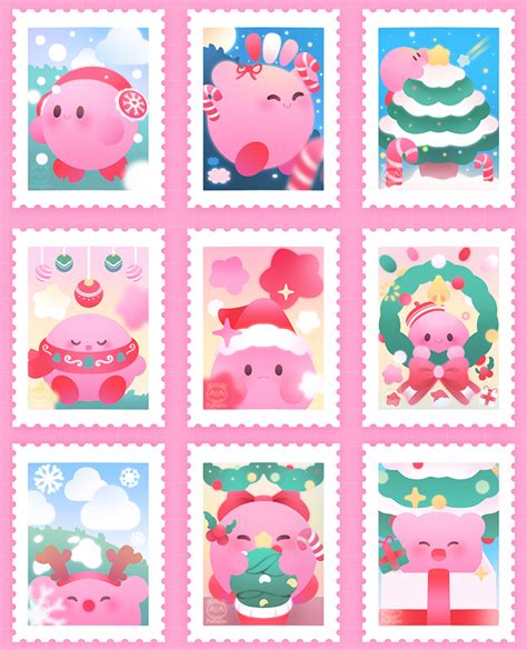 Laya🌷˖⁺‧₊ Shop Open On Twitter Kirby Christmas Stamps Kirby Art