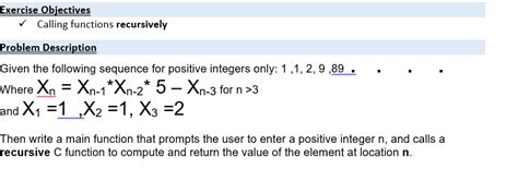 Solved Exercise Objectives Calling Functions Recursively