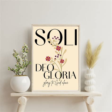 Soli Deo Gloria Poster 5 Solas Poster Five Solas Of The Protestant