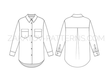 Готовые выкройки для шитья Женская рубашка 23 24 купить онлайн — Zakatov Patterns