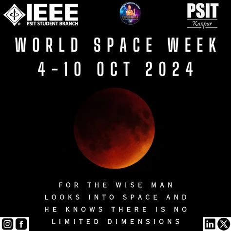 Ieee Ieeepsitsb Worldspaceweek Exploretheunknown Ieee Psit