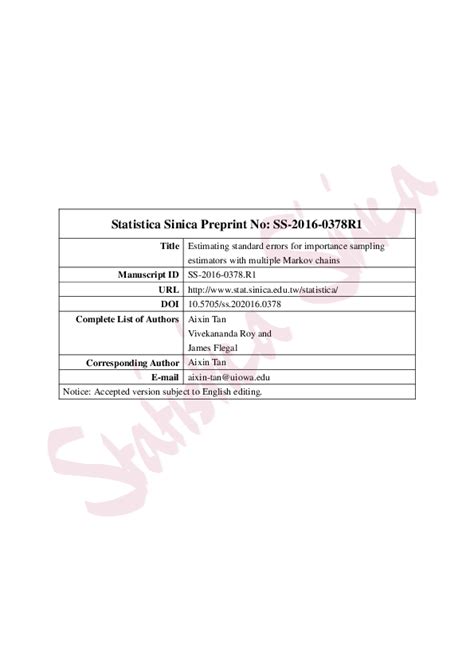Pdf Estimating Standard Errors For Importance Sampling Estimators