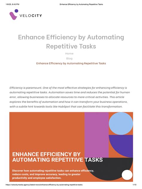 Enhance Efficiency By Automating Repetitive Tasks Pdf Automation
