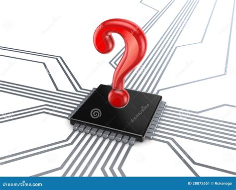 Red Query Mark On Processor Stock Illustration Illustration Of Idea